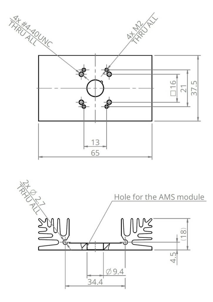Example Heatsink For Ams Detection Module Series Ams Hs Vigo Photonics